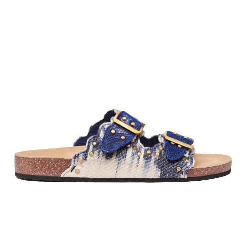 SANDALES ODETTE TISSU TIMOR BLEU - CLARIS VIROT - Elisa by Elisa